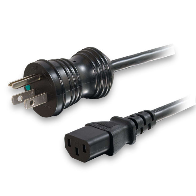 MARS Reusable Hospital Grade Power Cord (BLACK 10 Ft. - Straight Angle ...