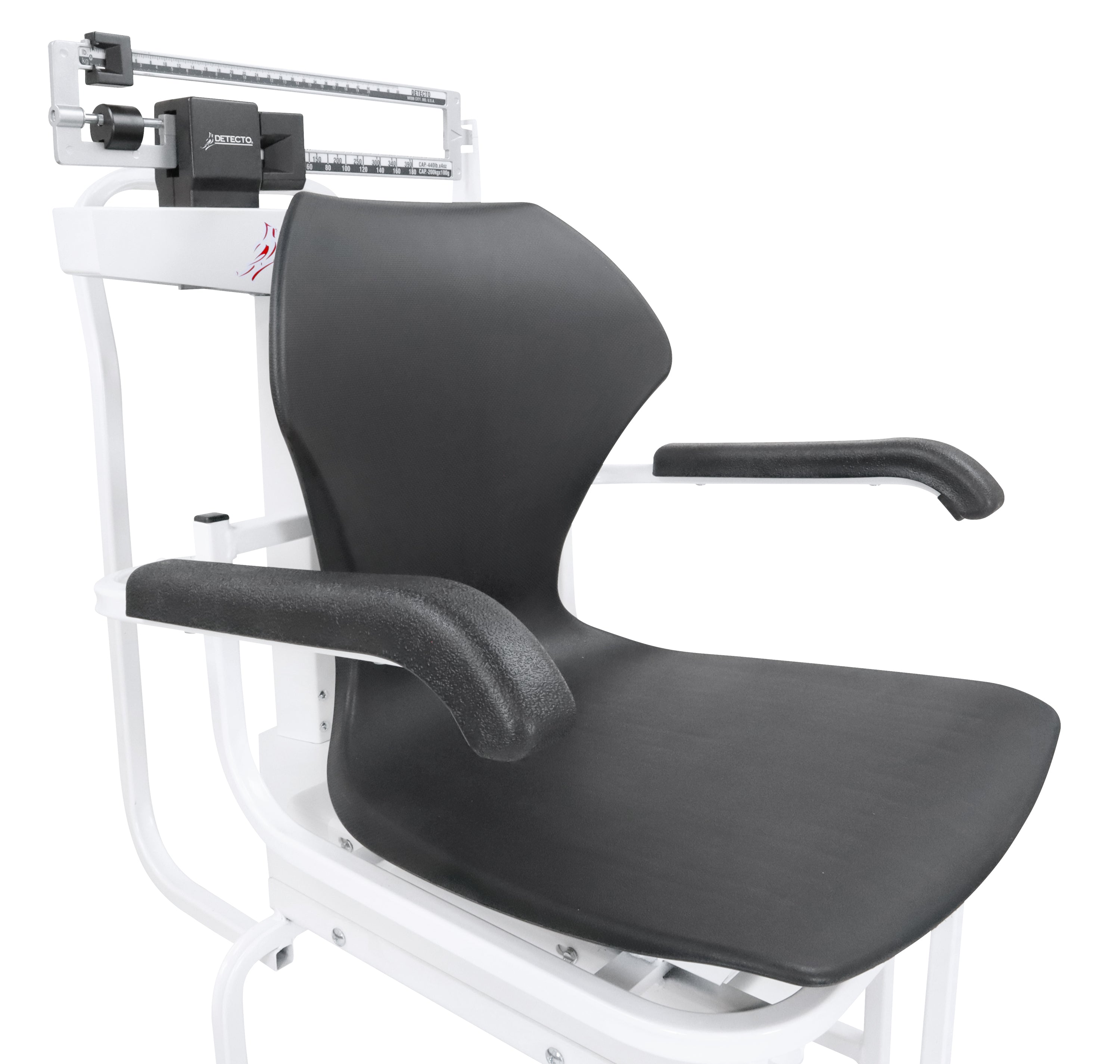 Detecto 4751 Mechanical Chair Scale, Weighbeam, 440 lb x 4 oz / 200 kg ...