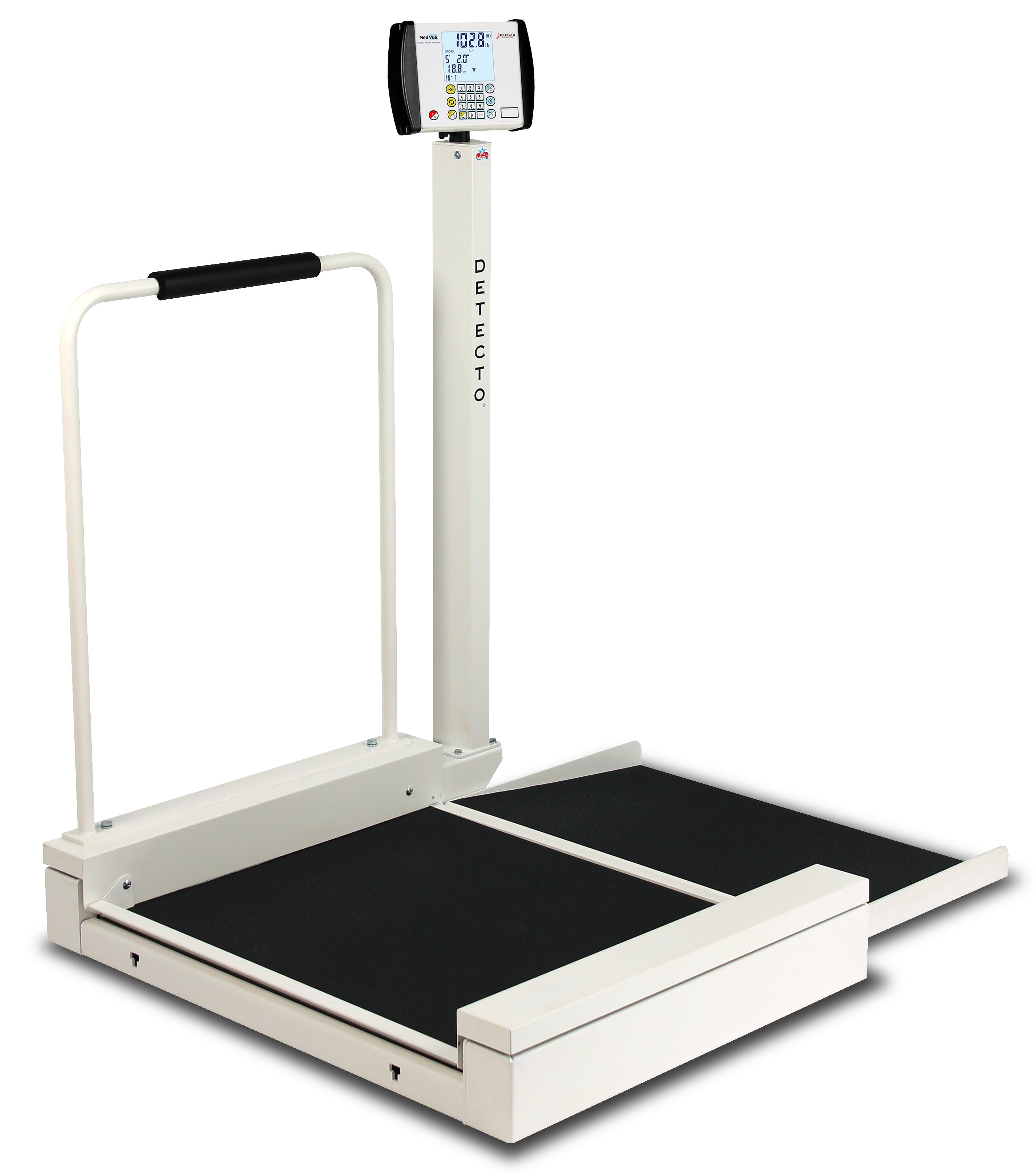 Detecto 6495 Digital Wheelchair Scale, Stationary, 800 lb x .2 lb / 36 ...
