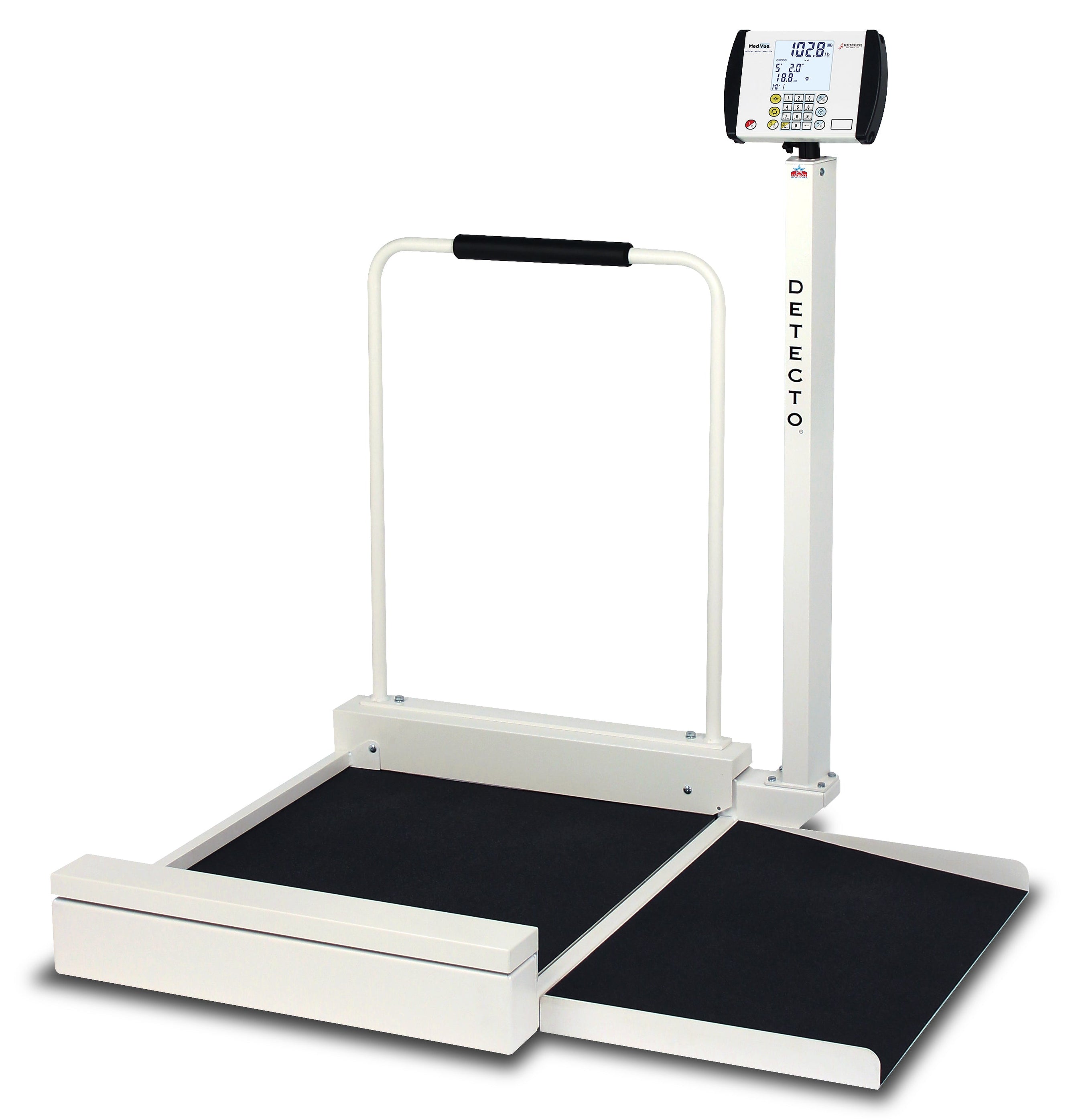 Detecto 6495-AC Digital Wheelchair Scale, Stationary, 800 lb x .2 lb ...