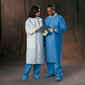 Halyard Basic Plus Lab Coat, Blue, Medium, 25/cs - 10031 - MARS